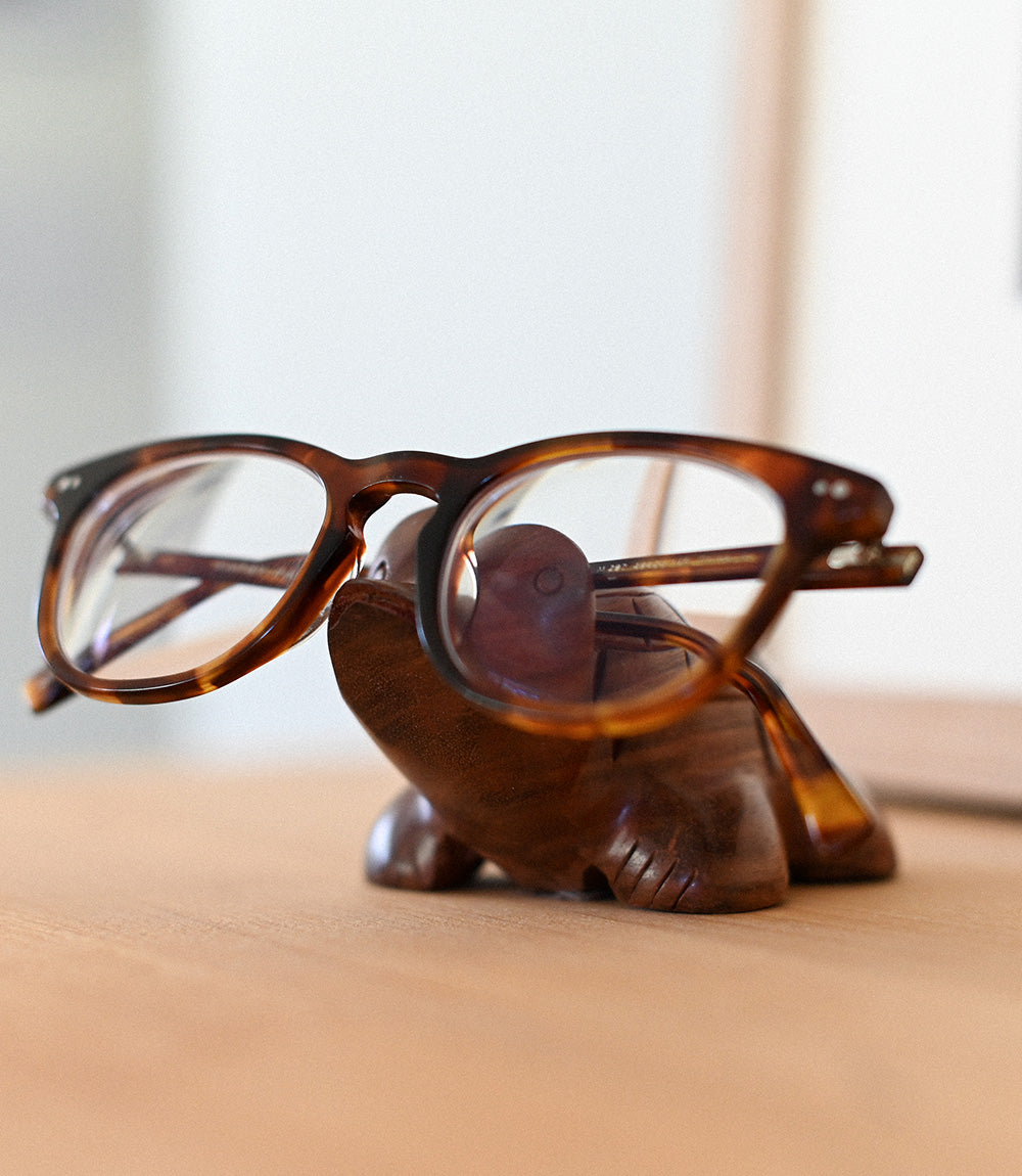 Turtle Eyeglasses Holder/Stand - Hand Carved Indian Rosewood – Matr Boomie