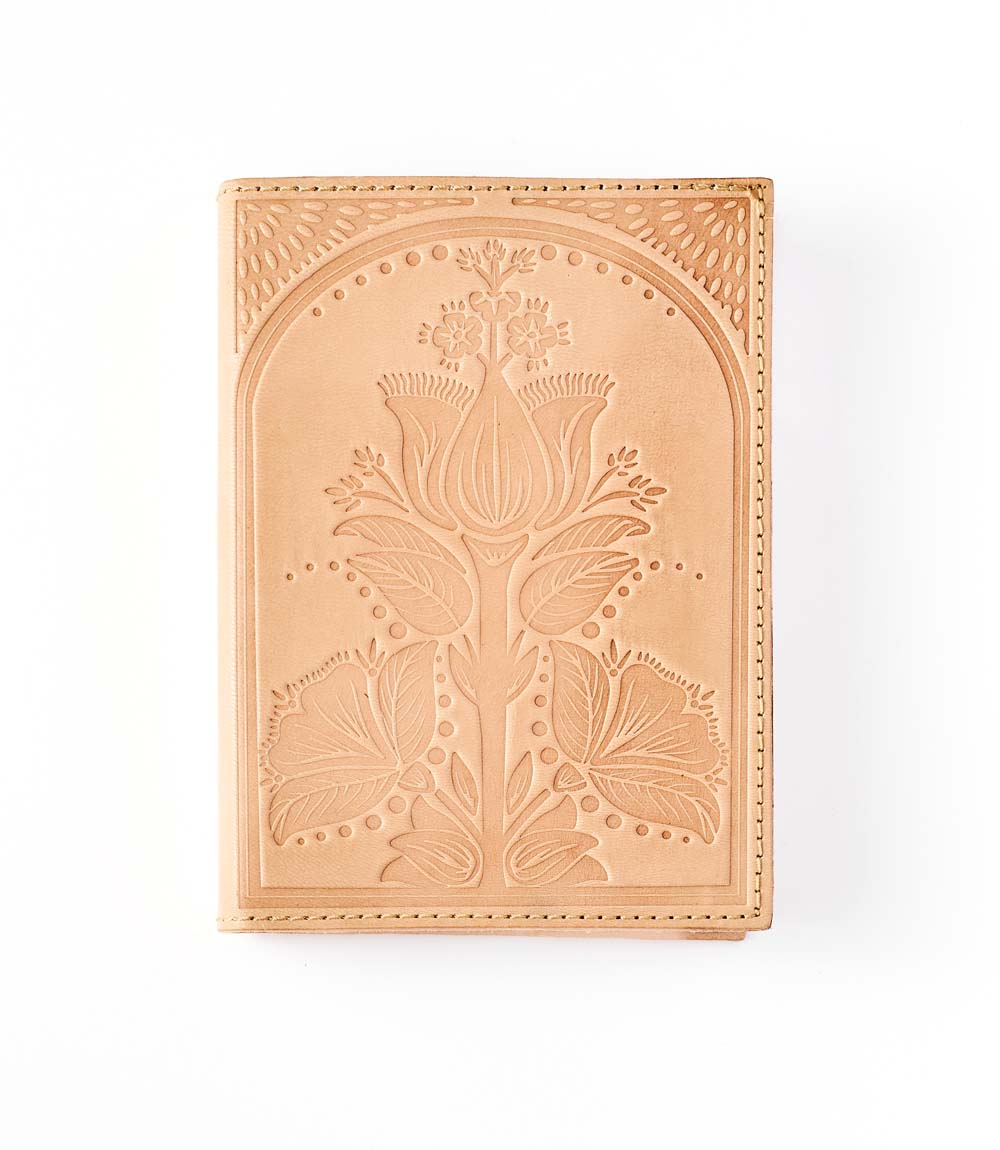 Embossed Neutral Leather Floral 5x7 Journal - Refillable Notebook ...
